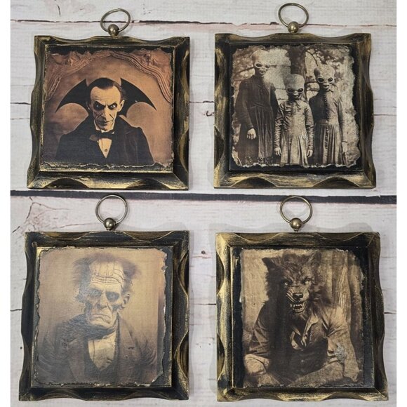 Wall Decor | Ooak 4 Dark Ephemera Cryptid Wall Plaques Dracula Aliens ...